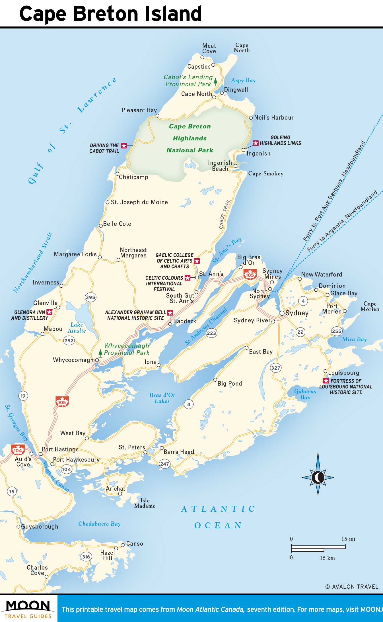 Printable Map Of Cape Breton Island