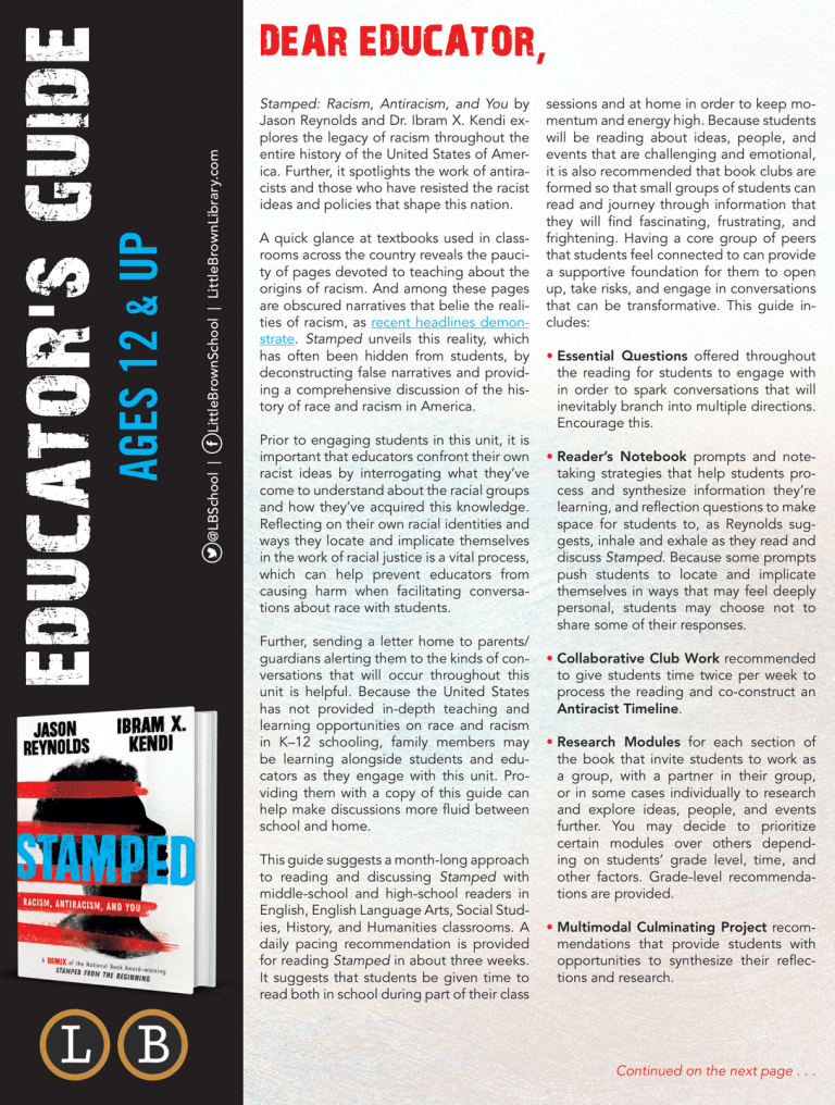 Stamped: For our classrooms, homes, and communities | Hachette Book Group