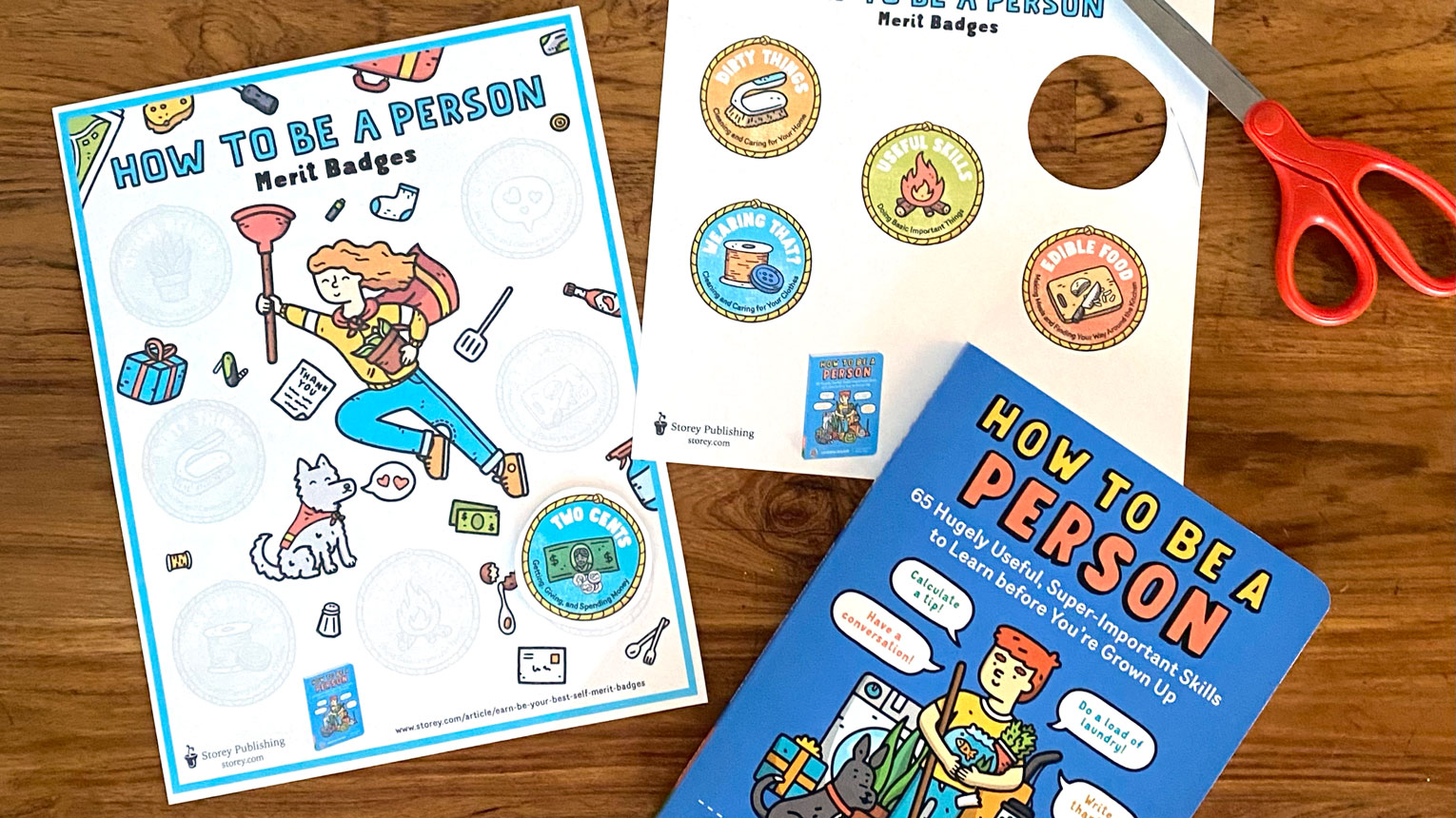 How to Be a Person printable poster with cut-and-paste merit badges ...
