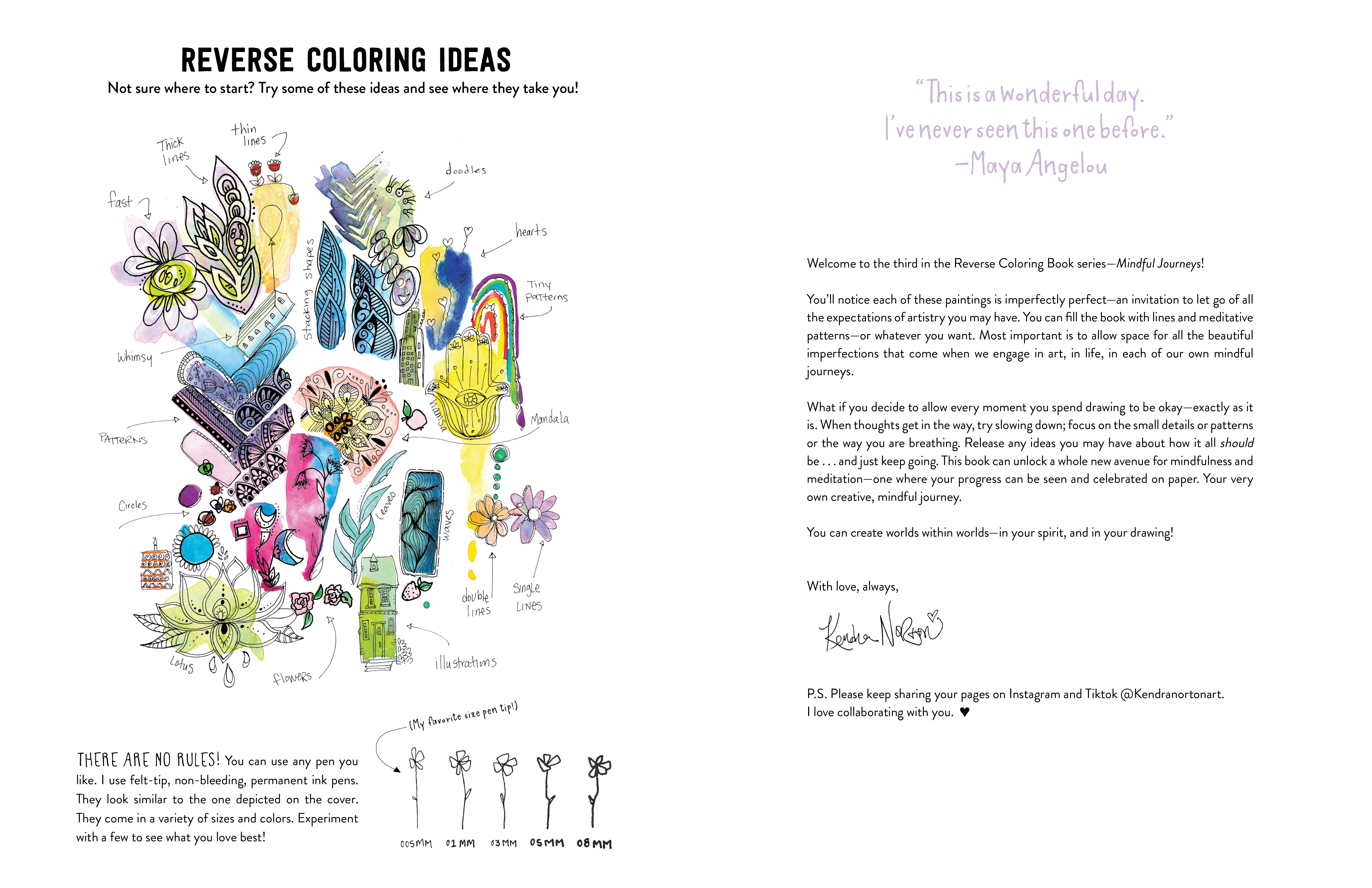 The Reverse Coloring Book™: Mindful Journeys by Kendra Norton ...