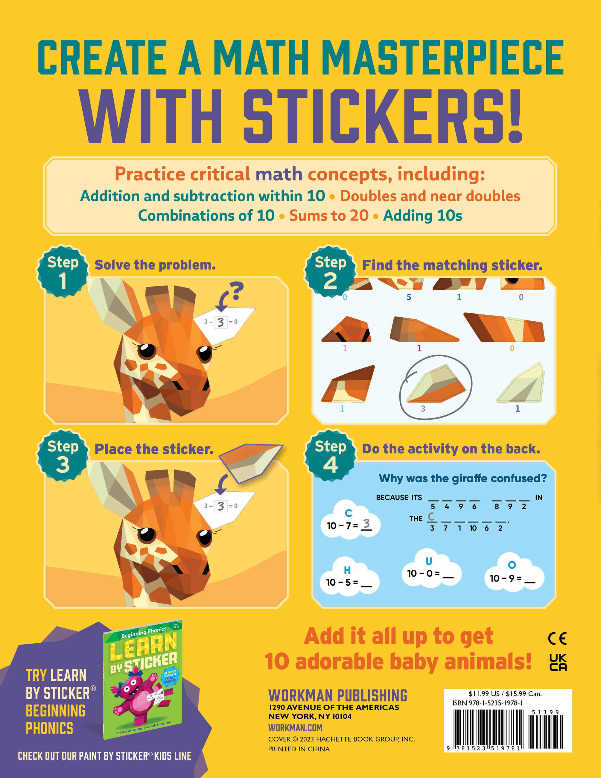 Learn by Sticker: Addition and Subtraction by Workman Publishing ...