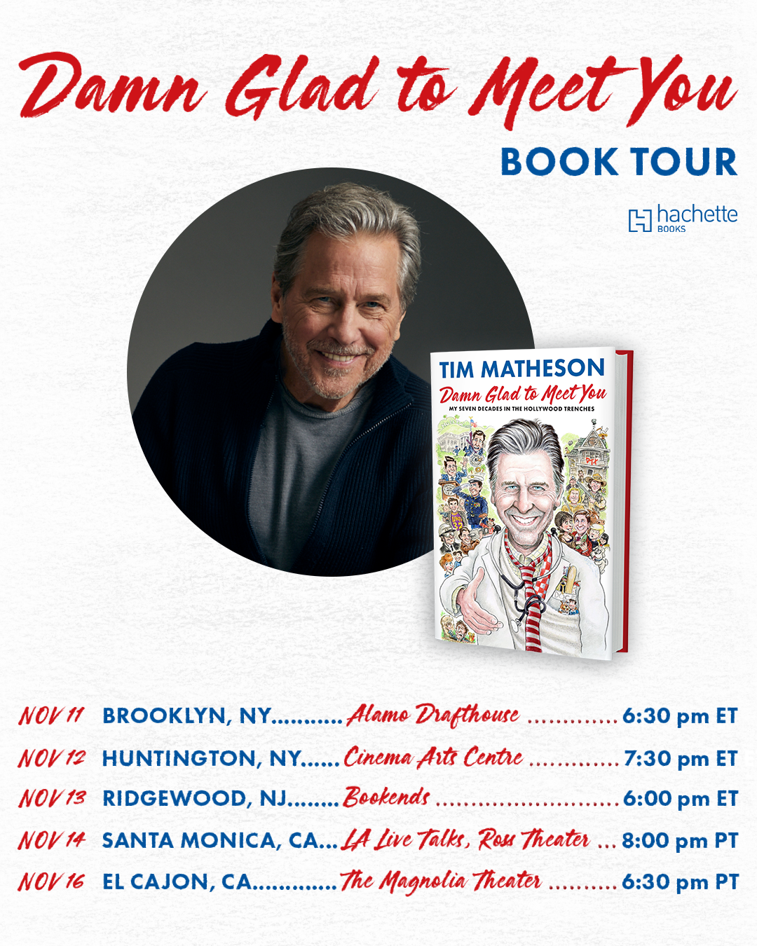 Tim Matheson: “DAMN GLAD TO MEET YOU” Book Tour | Hachette Book Group