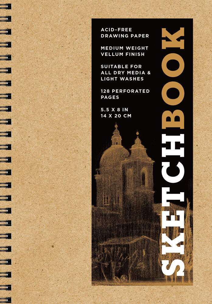 Sketchbook 5.5 x 8″ Kraft Spiral Hardcover Mixed Media Sketchbook for ...