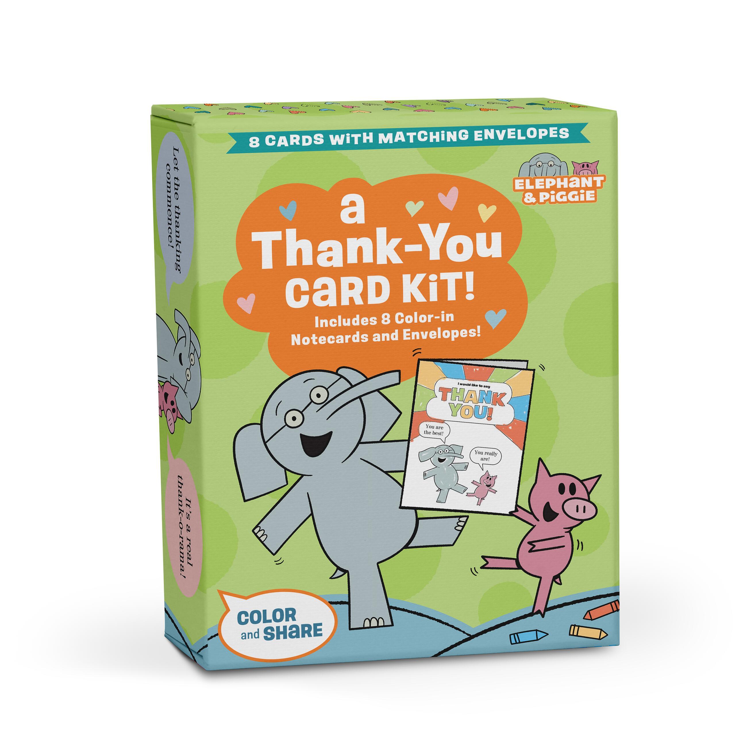 A Thank-You Card Kit: Color-in Cards with Elephant & Piggie by Mo ...